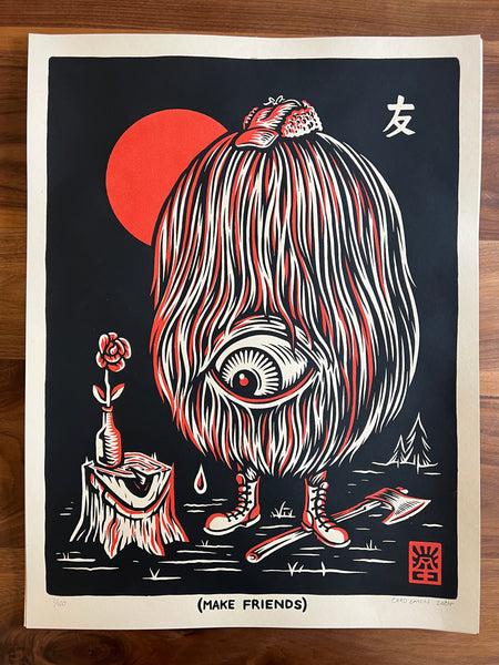 MAKE FRIENDS screenprinted poster – TIMBERPS