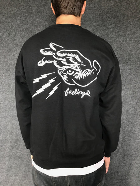 FEELINGS: HAND on black fleece pullover – TIMBERPS